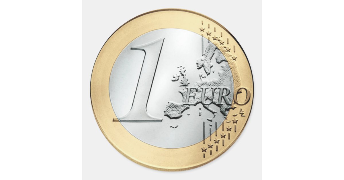 1 EURO Muntstuk Ronde Sticker | Zazzle.be