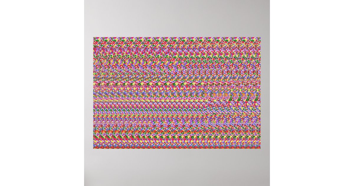 36 x 24-inch "Pool Sharks" 3D-Poster van Magic Eye Poster | Zazzle.be