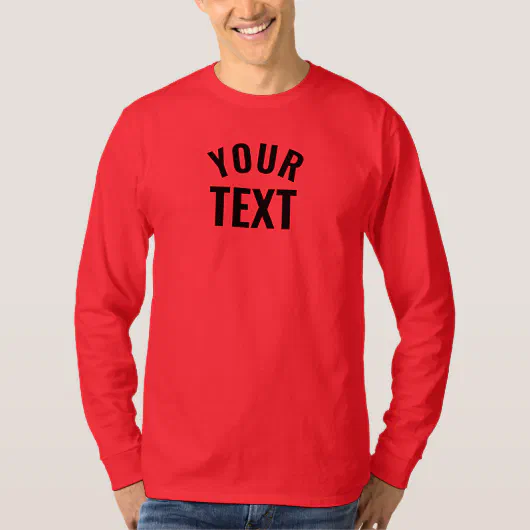 Aangepaste Mannen lange mouw diep rood Sjabloon mo T-shirt | Zazzle.be
