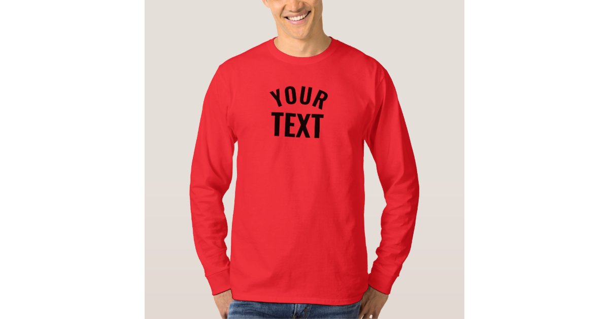 Aangepaste Mannen lange mouw diep rood Sjabloon mo T-shirt | Zazzle.be