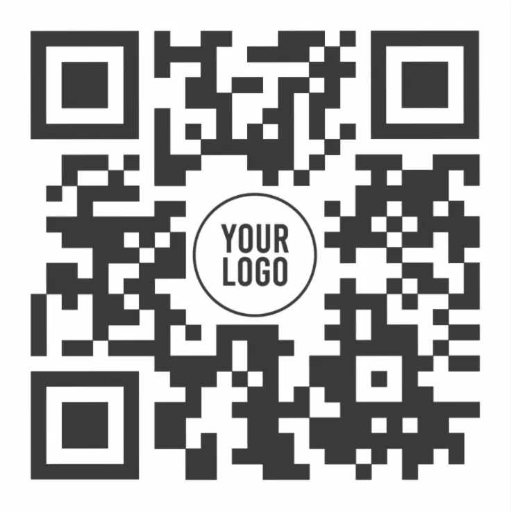 Aangepaste QR-code met Logo Business Square Declin Sticker | Zazzle.be