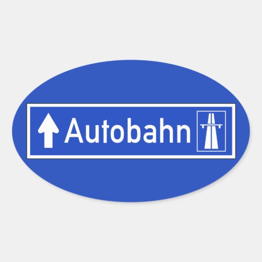 Autobahn, verkeersborden, Duitsland Ovale Sticker | Zazzle.be