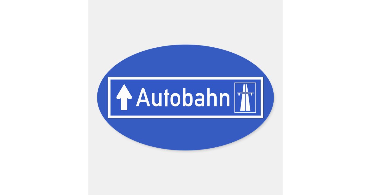 Autobahn, verkeersborden, Duitsland Ovale Sticker | Zazzle.be