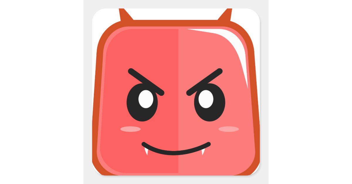 Autocollant fait face fâché rouge de diable | Zazzle.be