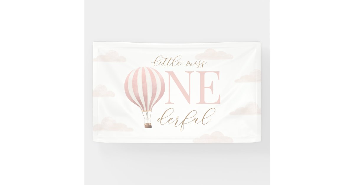 Banderoles Little Miss Onedering Hot Air Balloon Anniversaire | Zazzle.be