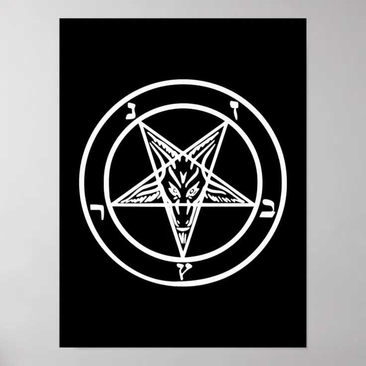 Baphomet Inverted Pentagram Goat Satanic Logo Poster | Zazzle.be