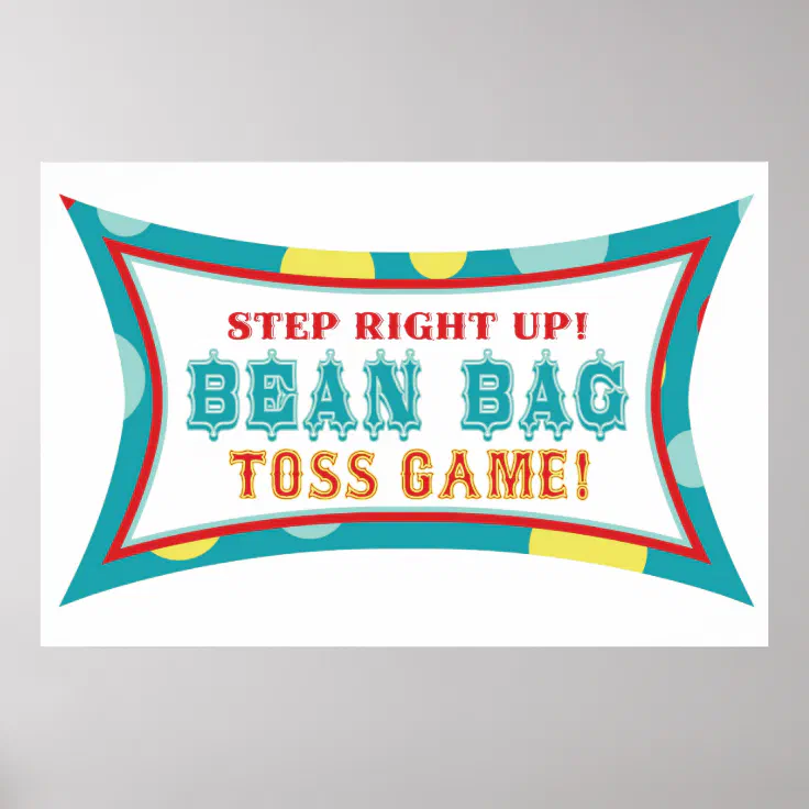 Bean Bag Toss Booth Sign Carnival Circus Birthday Poster | Zazzle.be