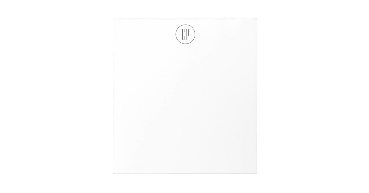 Bloc-note Moderne Monogramme Professionnel Plat Initiales si | Zazzle.be