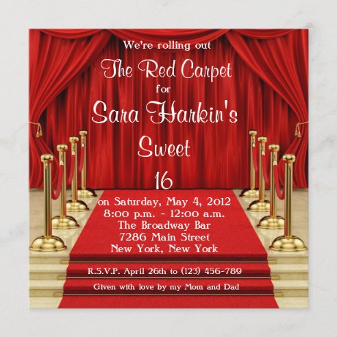 Invitations & Faire-part De Partie De Tapis Rouge | Zazzle.be