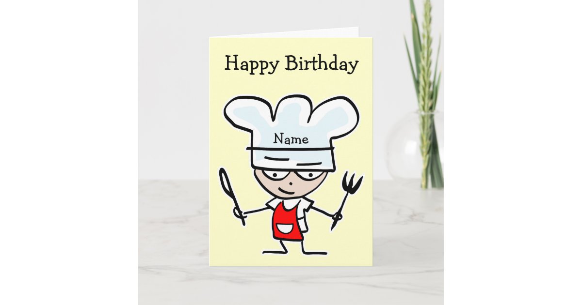 Carte d'anniversaire pour chef ou cuisinier - thèm | Zazzle.be