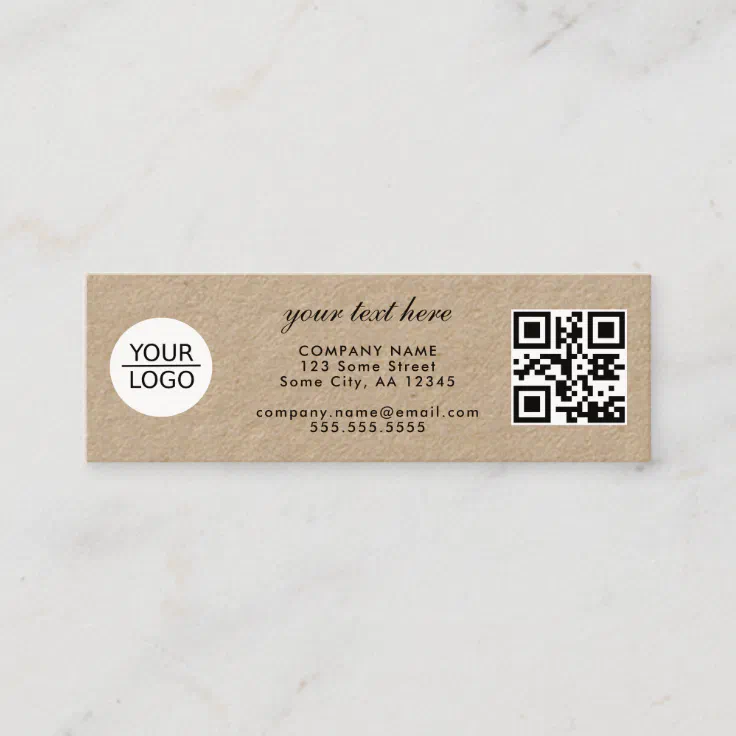 Carte De Visite Mini Ajouter votre logo QR Code Promotion de texte pers ...