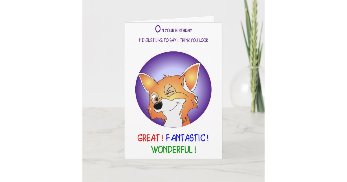 Carte humour d'anniversaire de renard aussi | Zazzle.be
