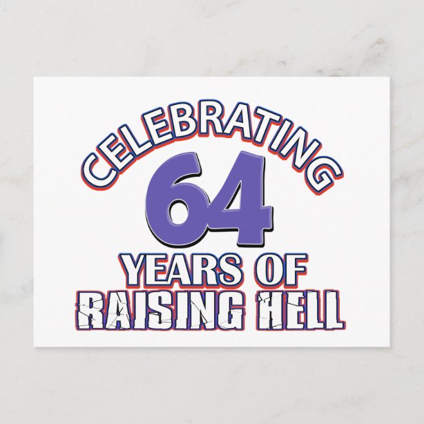 Cartes postales Anniversaire De 64 Ans originales | Zazzle.be