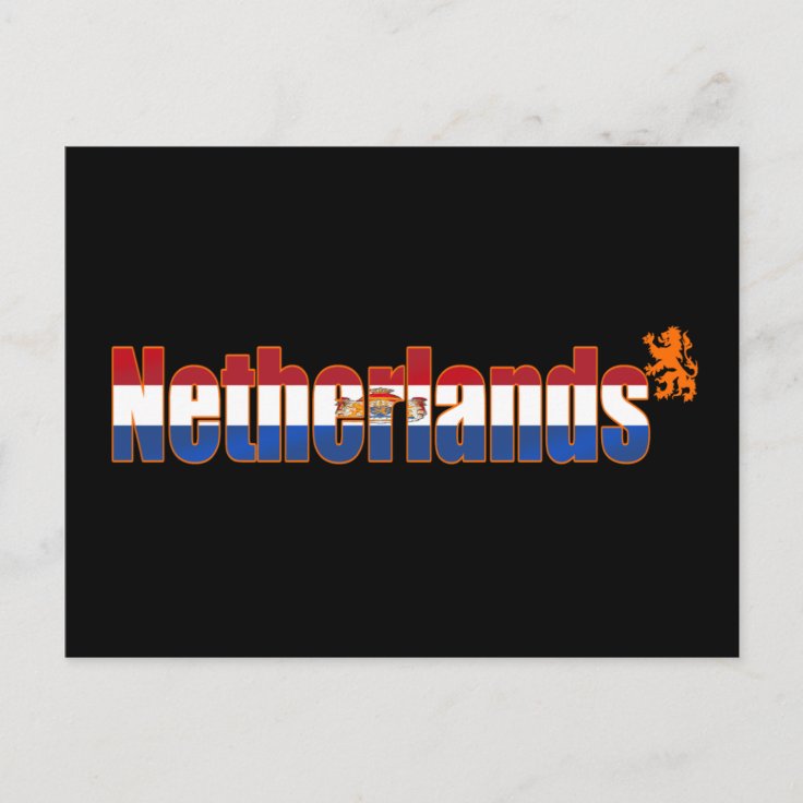 Carte Postale Drapeau hollandais du logo Pays-Bas Lion | Zazzle.be