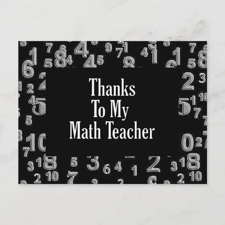 Carte Postale Merci À Mon Professeur De Maths | Zazzle.be