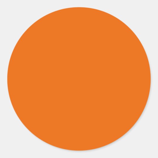 Cercle de couleur orange sticker rond | Zazzle
