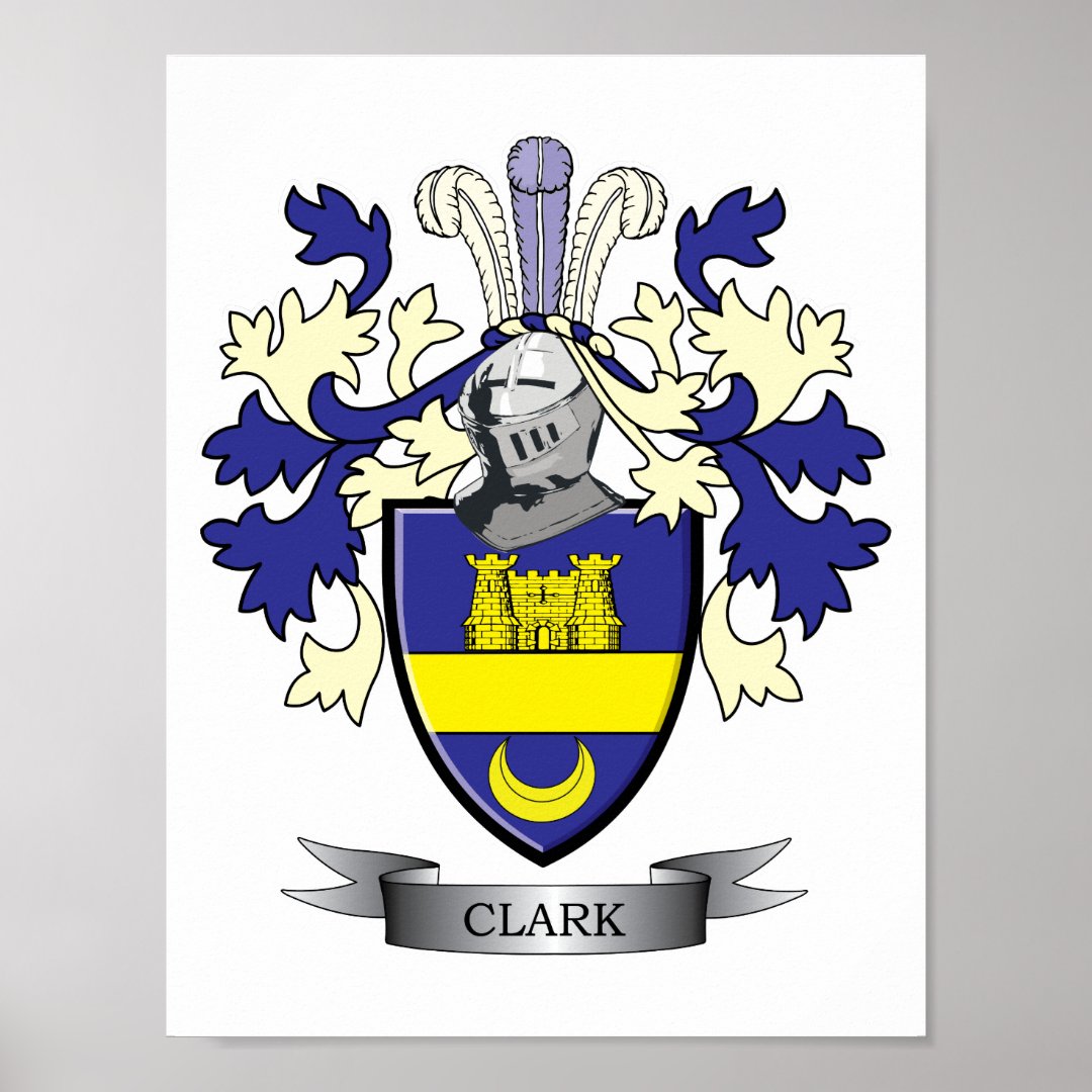 Clark Family Crest Coat of Arms Poster | Zazzle.be