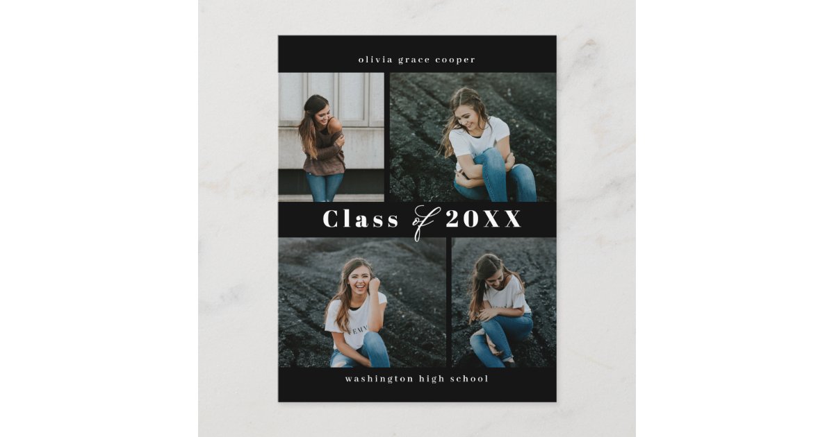 Collage raffiné ÉDITABLE Carte postale de graduati | Zazzle.be