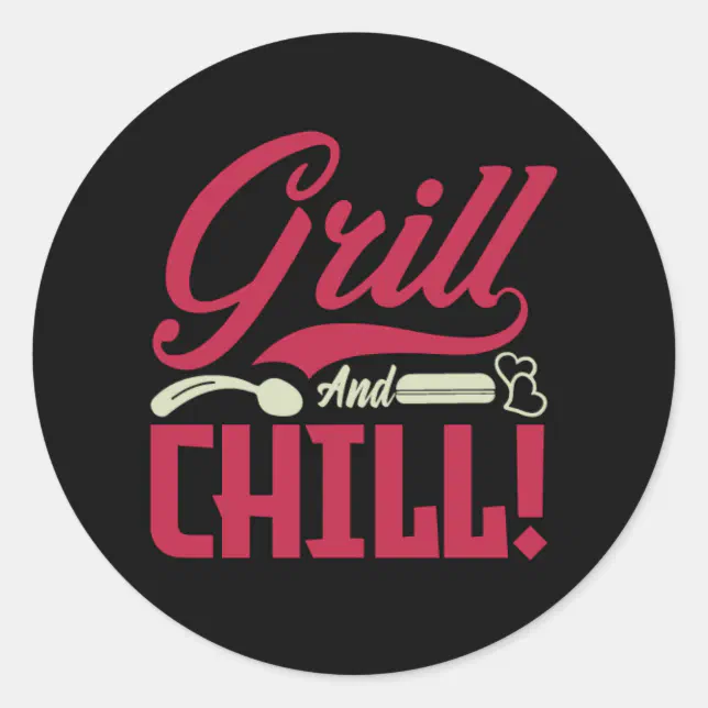 Cool Grill chill word art Ronde Sticker | Zazzle.be