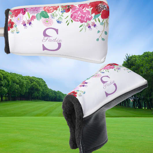 Couvre-club De Golf Aquarelle Floral Peonas & Hydrangeas Personnaliser ...