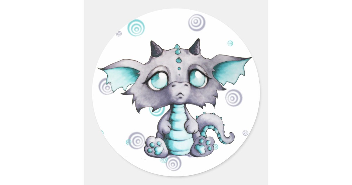 Cute Baby Dragon Sticker | Zazzle.be