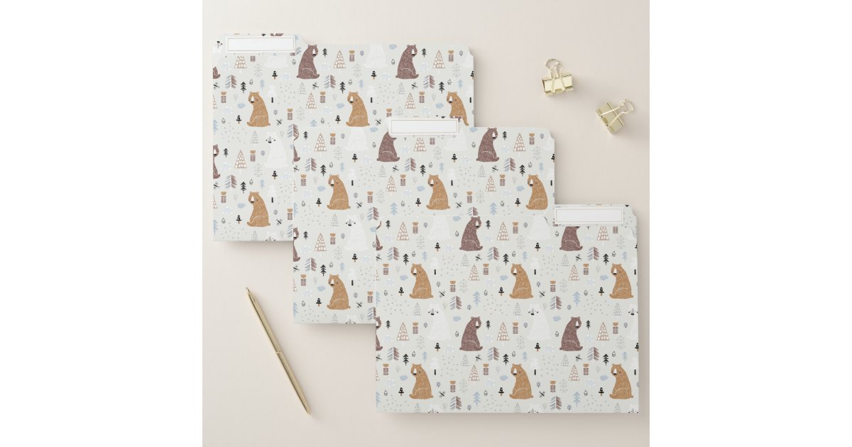 De Beren van de klap in het Patroon van Bossen Documentenmap | Zazzle.be