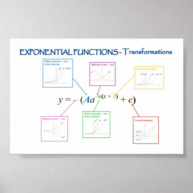 Exponentiële transformaties van functies poster | Zazzle.be