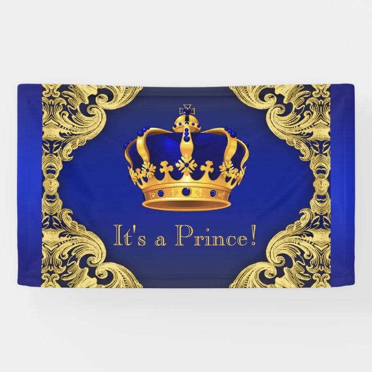 Fancy Prince Royal Blue Crown Baby shower Spandoek | Zazzle.be