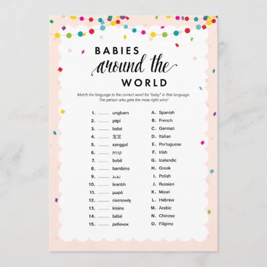 Fiesta thema baby shower spel programma | Zazzle.be