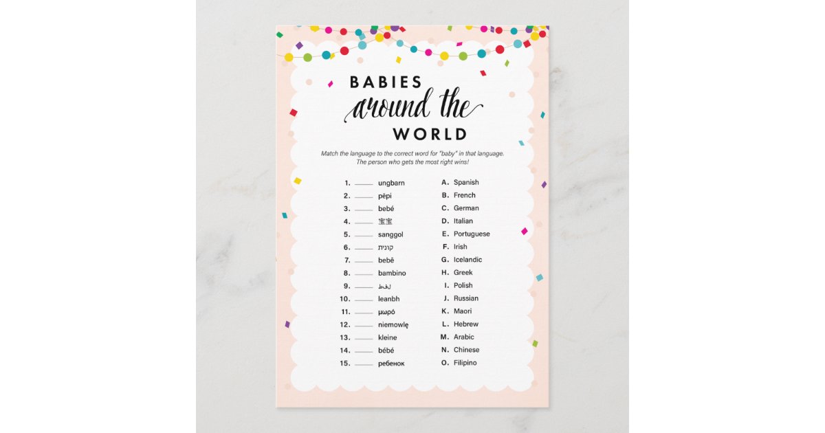 Fiesta thema baby shower spel programma | Zazzle.be
