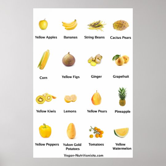 Geel fruit en groenten poster | Zazzle.be