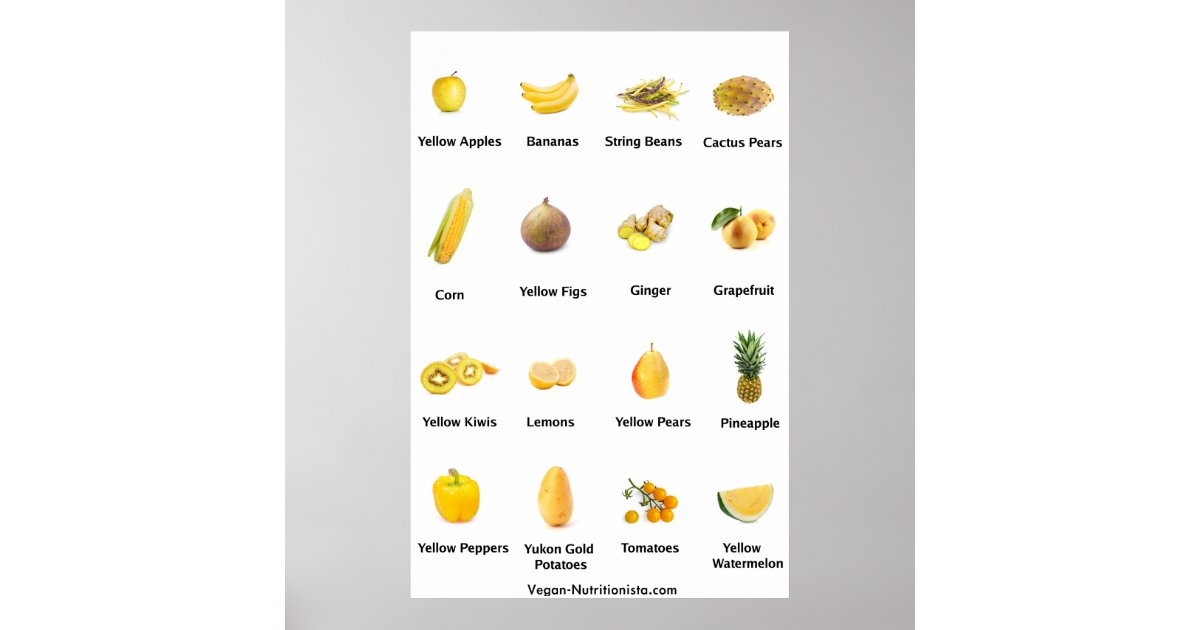 Geel fruit en groenten poster | Zazzle.be