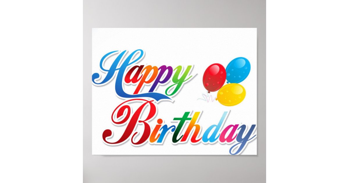 Gefeliciteerd met je verjaardag, schattige letters poster | Zazzle.be