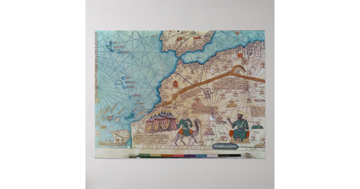 Gegevens van de Catalaanse atlas, 1375 Poster | Zazzle.be