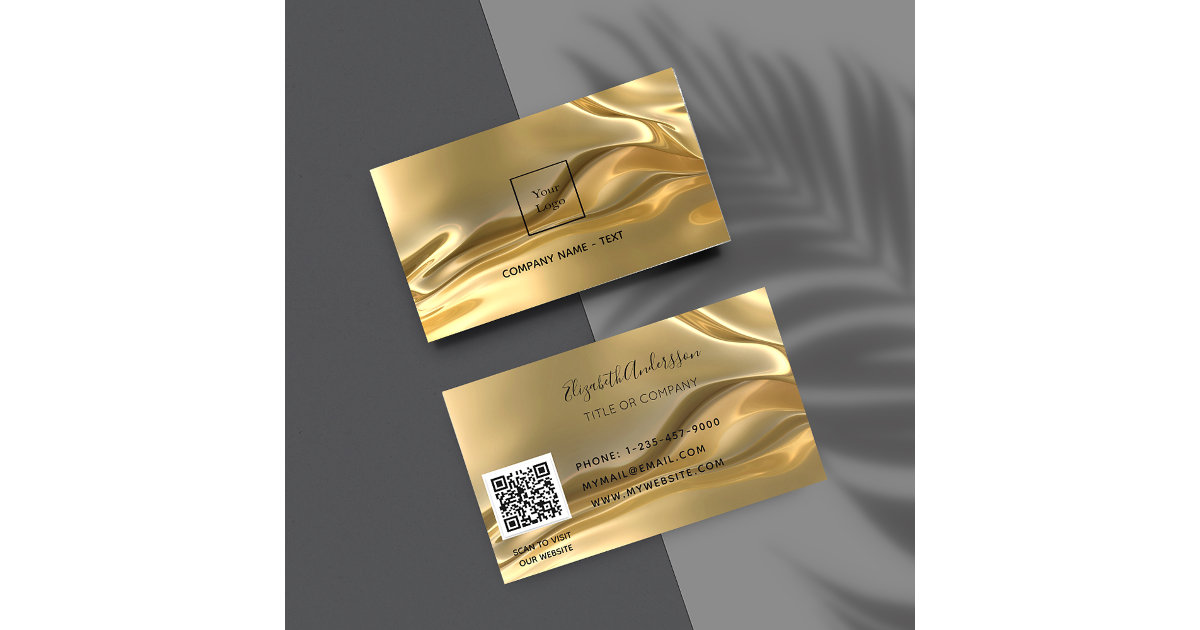 Gold metallic qr code logo visitekaartje | Zazzle.be