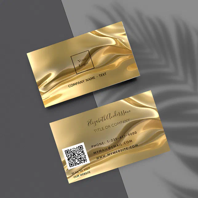 Gold metallic qr code logo visitekaartje | Zazzle.be