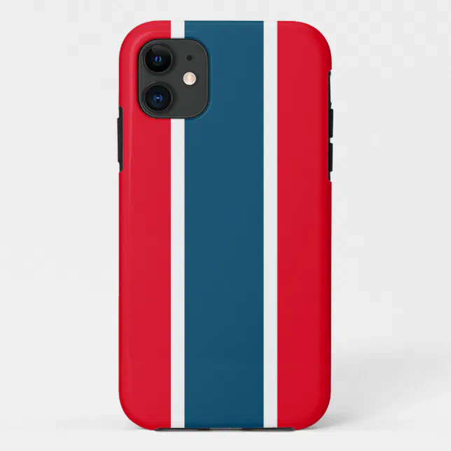 Helder Sportief Rood Wit Ocean Blauw Racing Stripe Case-Mate iPhone ...