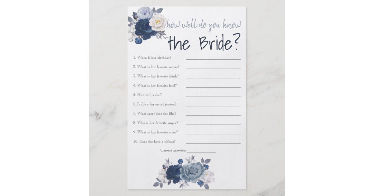 Hoe goed ken je de Bride? Vrijgezellenfeest-kaart Flyer | Zazzle.be