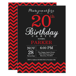 Invitations & Faire-part Rouge Blanc Noir | Zazzle.be