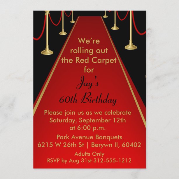 Invitations & Faire-part De Partie De Tapis Rouge | Zazzle.be