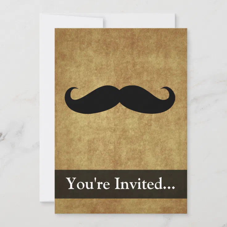 Invitation Moustache Vintage avec texte personnalisé | Zazzle.be