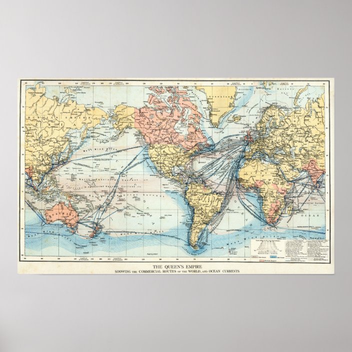 Kaart van het Britse Rijk Poster | Zazzle.be