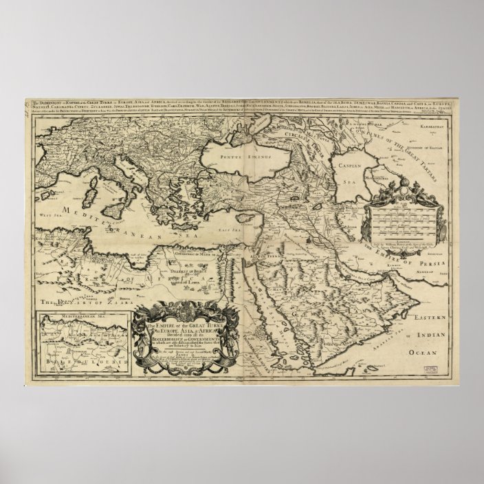 Kaart van het Ottomaanse Rijk (1680) Poster | Zazzle.be