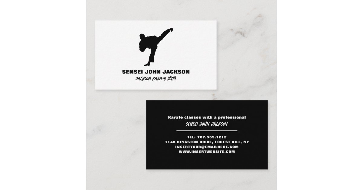 Karate Silhouette, Karate Sensei Visitekaartje | Zazzle.be