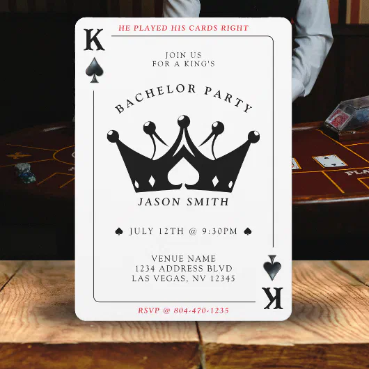 King of Spades Casino Poker Kaart vrijgezellenfees | Zazzle.be