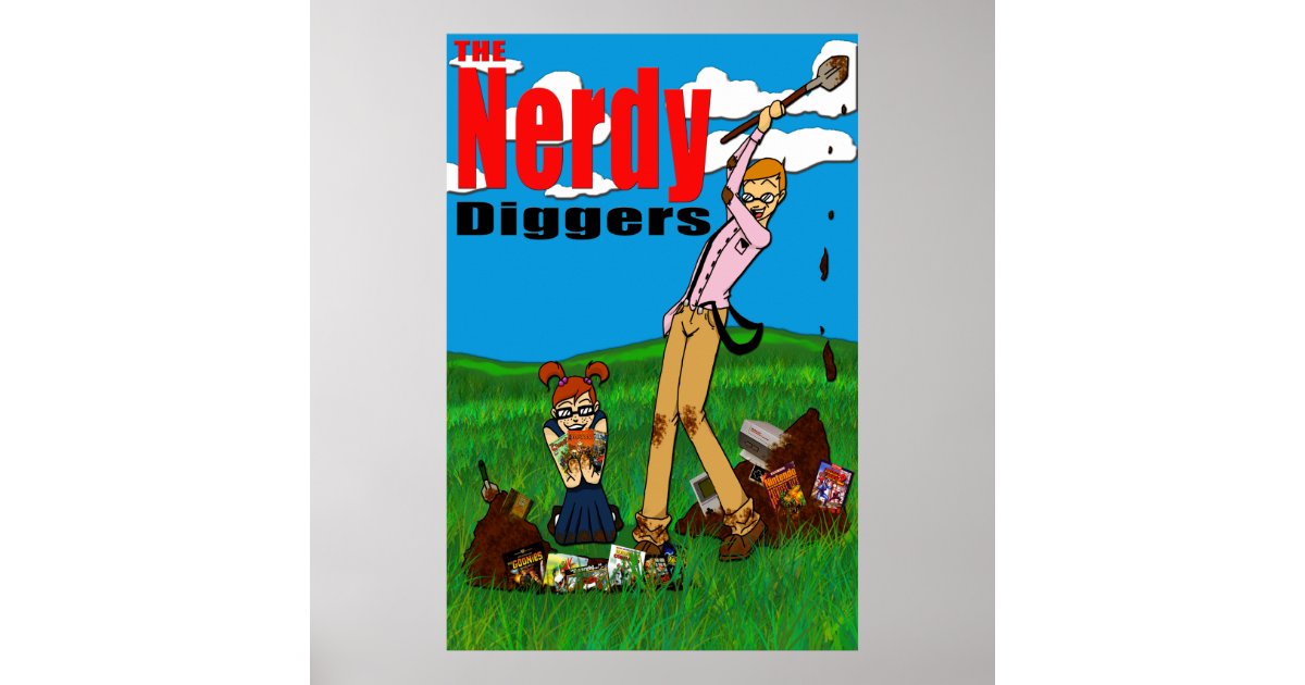 Le Nerdy Diggers - Logo Standard - Poster 24x36 | Zazzle.be