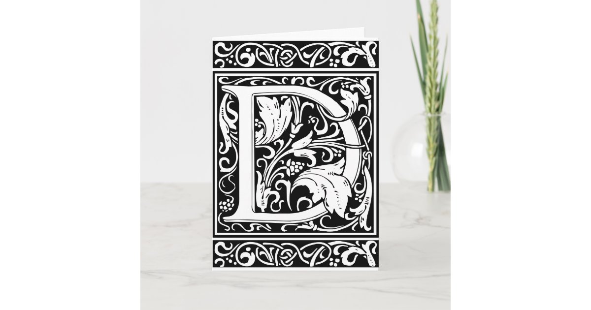 Lettre D Monogramme médiéval Art Nouveau | Zazzle.be