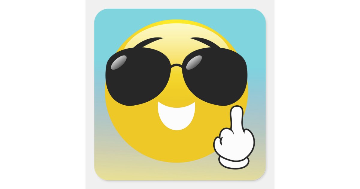 Middelvinger & Zonnebril Emoji Ombre Stickers | Zazzle.be
