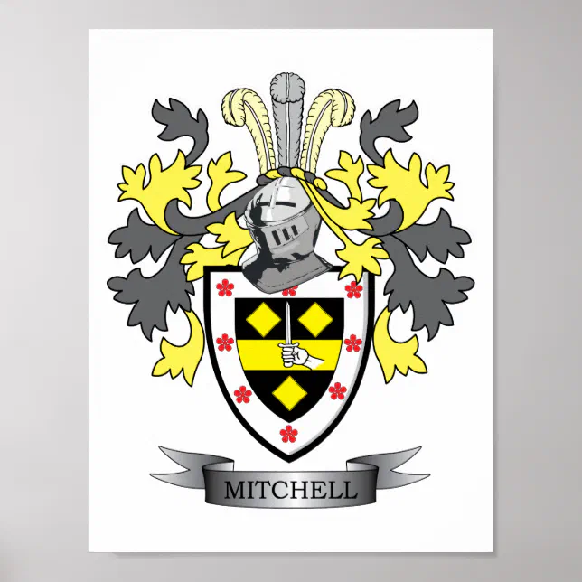 Mitchell Family Crest Coat of Arms Poster | Zazzle.be