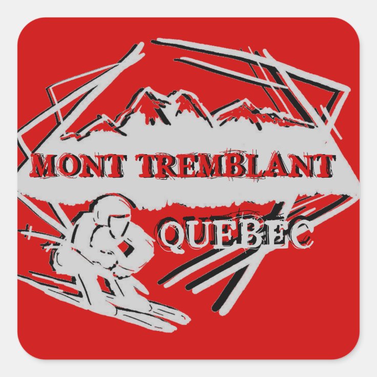 Mont Tremblant Quebec ski logo rode stickers | Zazzle.be